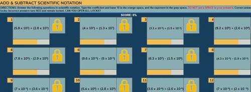 Add & Subtract Scientific Notation Digital and Print Activity | TPT