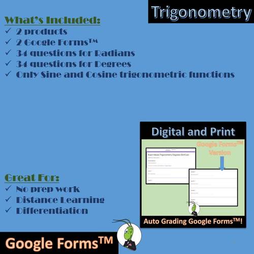 Trigonometry and the Unit Circle | Sin and Cos | Google Forms | Precalculus