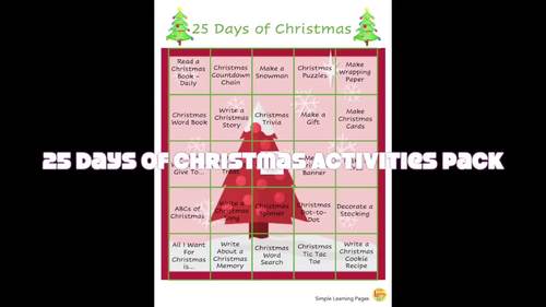 25 Days of Christmas Activities Pack ~ Just $1 For Each Activity!