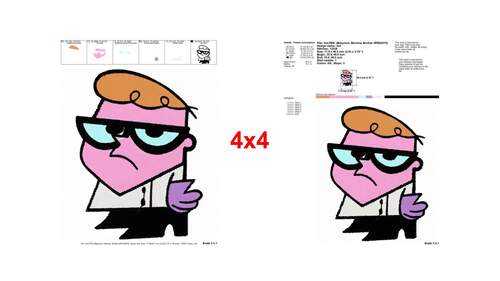 Cartoon Network Dexter serious boy genius embroidery designs - Instant ...