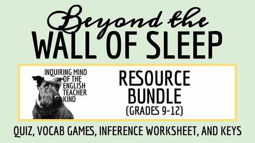 "Beyond the Wall of Sleep" Quiz, Analysis Worksheet, and Vocabulary ...