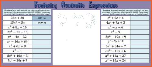 HALLOWEEN - Factoring Quadratic Expressions - PIXELS by It's Math-gic