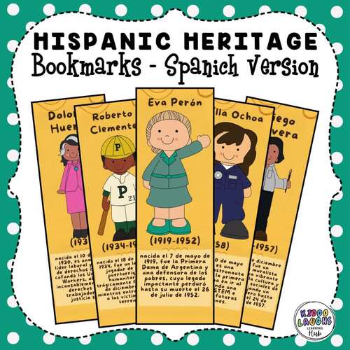 Hispanic Heritage Month Bookmarks,Herencia hispana activities In Spanish