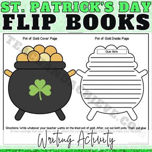 St. Patrick's Day Flip Book, March Writing Activity Printable, March ...