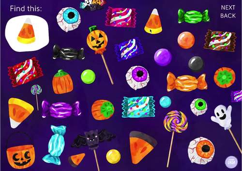Halloween Candy I-Spy (Boom Cards™️) #BoomTreats by Teacher Dada