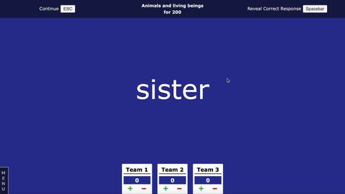 Dolch Sight Word Nouns Jeopardy Games Bundle - Interactive Online Games