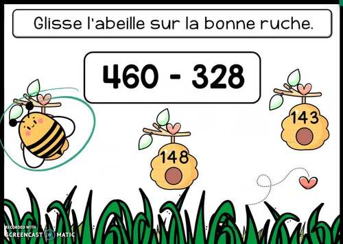 Soustraction de nombres à 3 chiffres avec échange by Madame Soleil