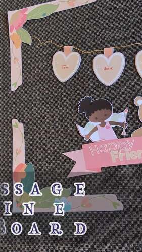 Valentine Friendship Day Bulletin Board - Heart Messages - Cupid - Bear