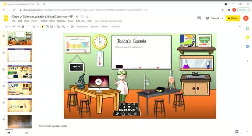 Animated Science Laboratory Themed Virtual Bitmoji Classroom | TPT
