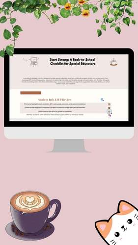 Back-to-School Google Sheet Checklist for SPED Teachers (Editable)