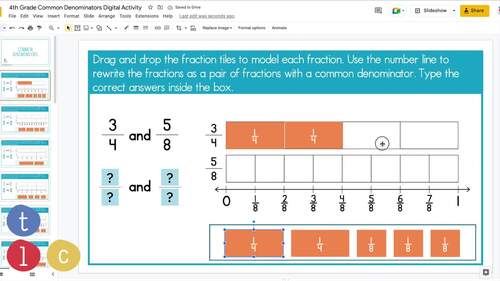 Common Denominators Digital Activity (4.NF.A.1) by The Learning Corner Co