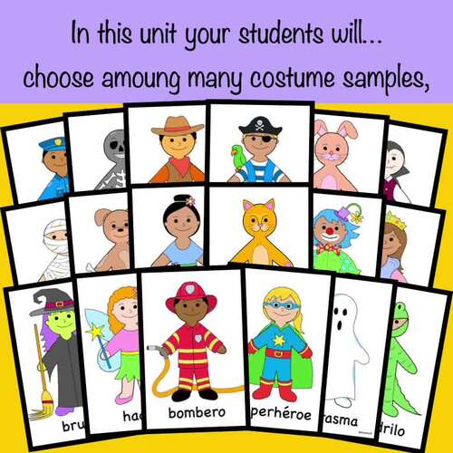 Halloween Costumes - Spanish - Draw and Write - Create a Book Activity