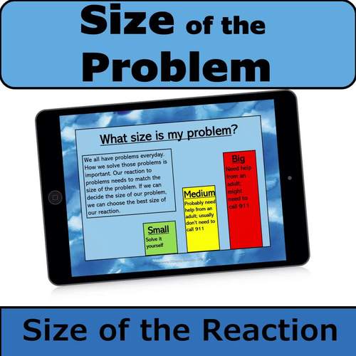 OT Self Regulation Size of the Problem Boom Cards by Miss Jenny OT