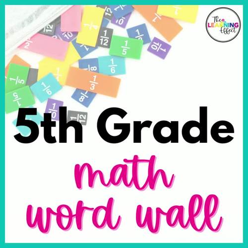 5th Grade Math Word Wall | Printable Vocabulary Cards and Digital ...