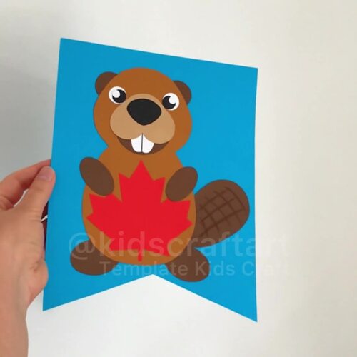 Beaver Canada National Day Craft Holiday Flag Animal Maple Leaf Decor ...