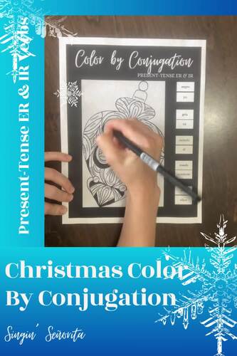 Present Tense ER & IR Verbs Christmas Color By Conjugation by ...
