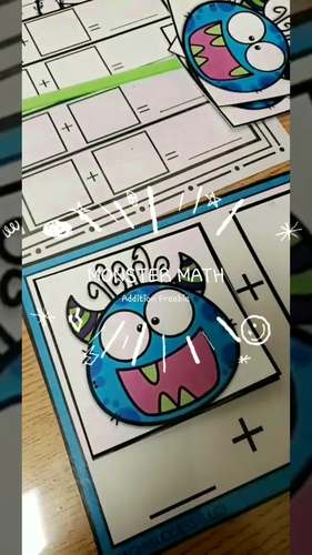 MONSTER MATH |ADDITION by Teach4SuccessLLC | TPT