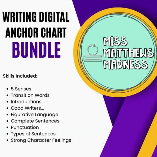 Writing Digital Anchor Charts Bundle! by Miss Matthews Madness | TPT
