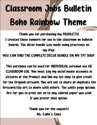 Boho Rainbow- Bulletin Board Decor- Banners by Ms Callies Class | TPT