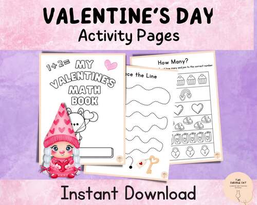 Kindergarten Math Activities Bundle, Valentines Worksheets for Pre-K ...