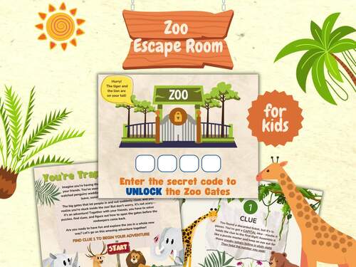 Escape Room for Kids: Trapped in the Zoo Adventure, Party Escape Room Game