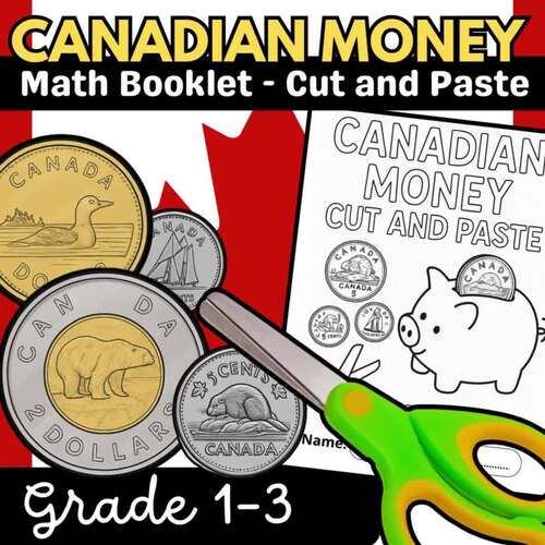 Canadian Money Cut and Paste Worksheets | Coins of Canada Activities ...