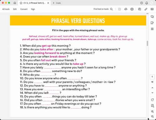 ESL Advanced Lesson: Learn How to Use Phrasal Verbs in Questions