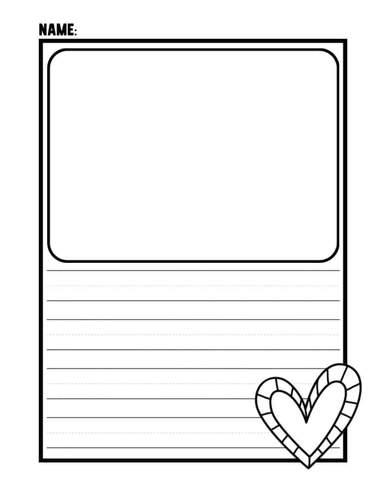 Valentine’s Day Primary Writing Paper with Picture Boxes, Lined ...