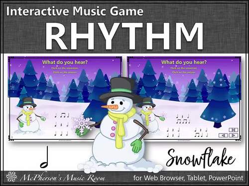 Winter Music Game: Half Notes Interactive Rhythm Game {Snowflake}