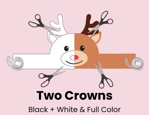 Reindeer Crown / Christmas / Mask / Costume / Animal / Headband ** Two ...