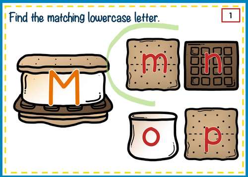 S'mores Upper & Lowercase Letters & Sounds Match BOOM & Task Cards