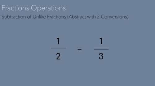 MONTESSORI FRACTIONS: Abstract Subtraction (Unlike Fractions) Presentation