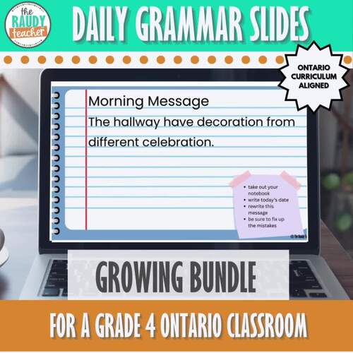 Grade 4 Daily Grammar Slides | Whole Year | Growing Bundle by The Raudy ...