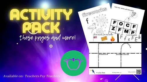 Letter F| Letter Recognition & Sound Recognition + Writing Activity Pack