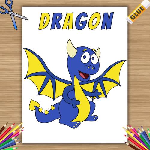 Dragon Craft Activity | Mythical Creature Craft | Cut and Paste Fine Motor
