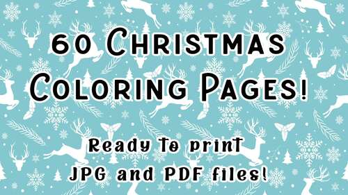 60 Christmas Coloring Pages, Holiday Coloring Pages by PawPrints PrintsShop