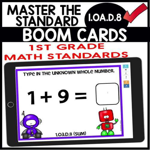 Addition to 12 Finding Missing Sums using Boom Cards 1.OA.D.8 Set 1