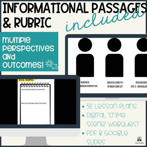 Roanoke Colony Cold Case - Historical Fiction Reading & Writing PBL 5E Unit