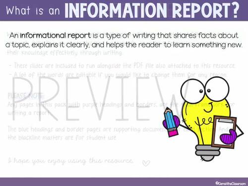 Information Report / Informational Writing | Organizers & Worksheets ...