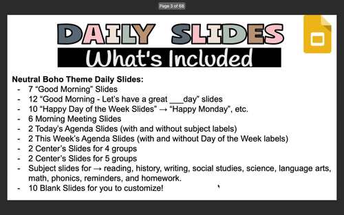 Daily Slides - Neutral / Boho Theme by EDventures with AK | TPT