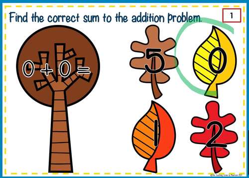 Fall Addition Facts 0-10 BOOM & Task Cards Digital Resource | TPT