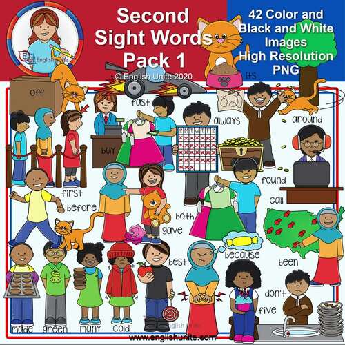 Sight Words Clip Art – Second Grade Bundle – 80 Images | TPT