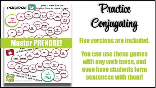 French Verbs Like Prendre Conjugation Games - Rock, Paper, Scissors