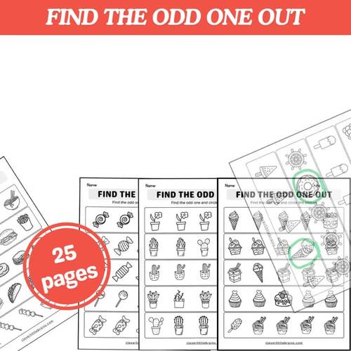 Find the Odd One Out Worksheets: Kids Logic & Visual Discrimination Skills