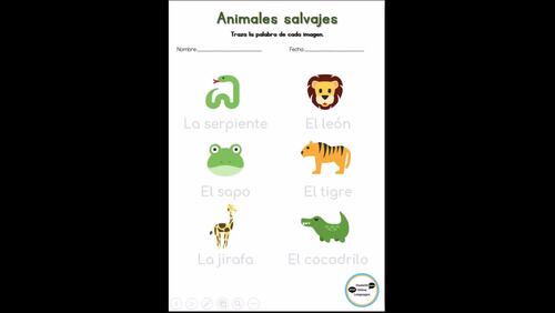 Animales salvajes en español - Wild Animals in Spanish-Basic Vocabulary
