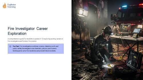 Fire Investigator Career Exploration 101 Grades 4-12 PPTX Slides Career ...