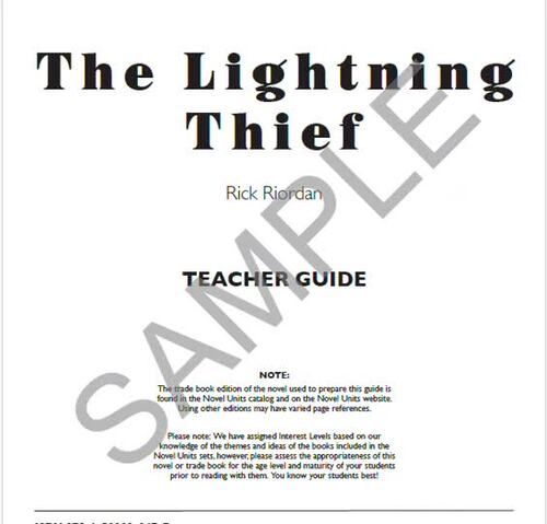 The Lightning Thief Novel Units® Teacher Guide Novel Study | TPT