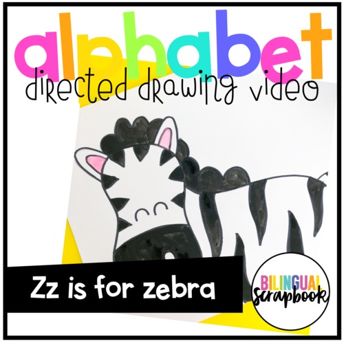 Letter Zz Zebra Alphabet Directed Drawing Video by Bilingual Scrapbook