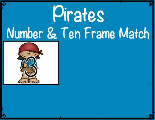 Pirates Themed 0-25 Number, Ten Frame & Number Word Match | TPT