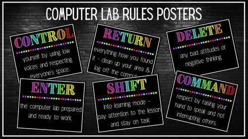 Computer Lab Rules Posters by Tech-nology in Secondary | TPT